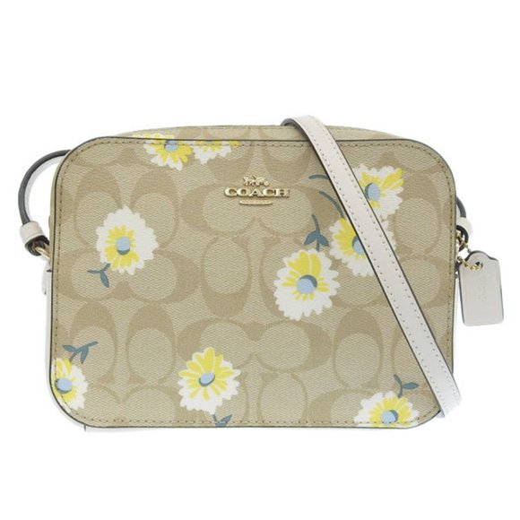 Coach | Bags | Coach Signature Daisy Print Shoulder Bag C3354 Beige ...